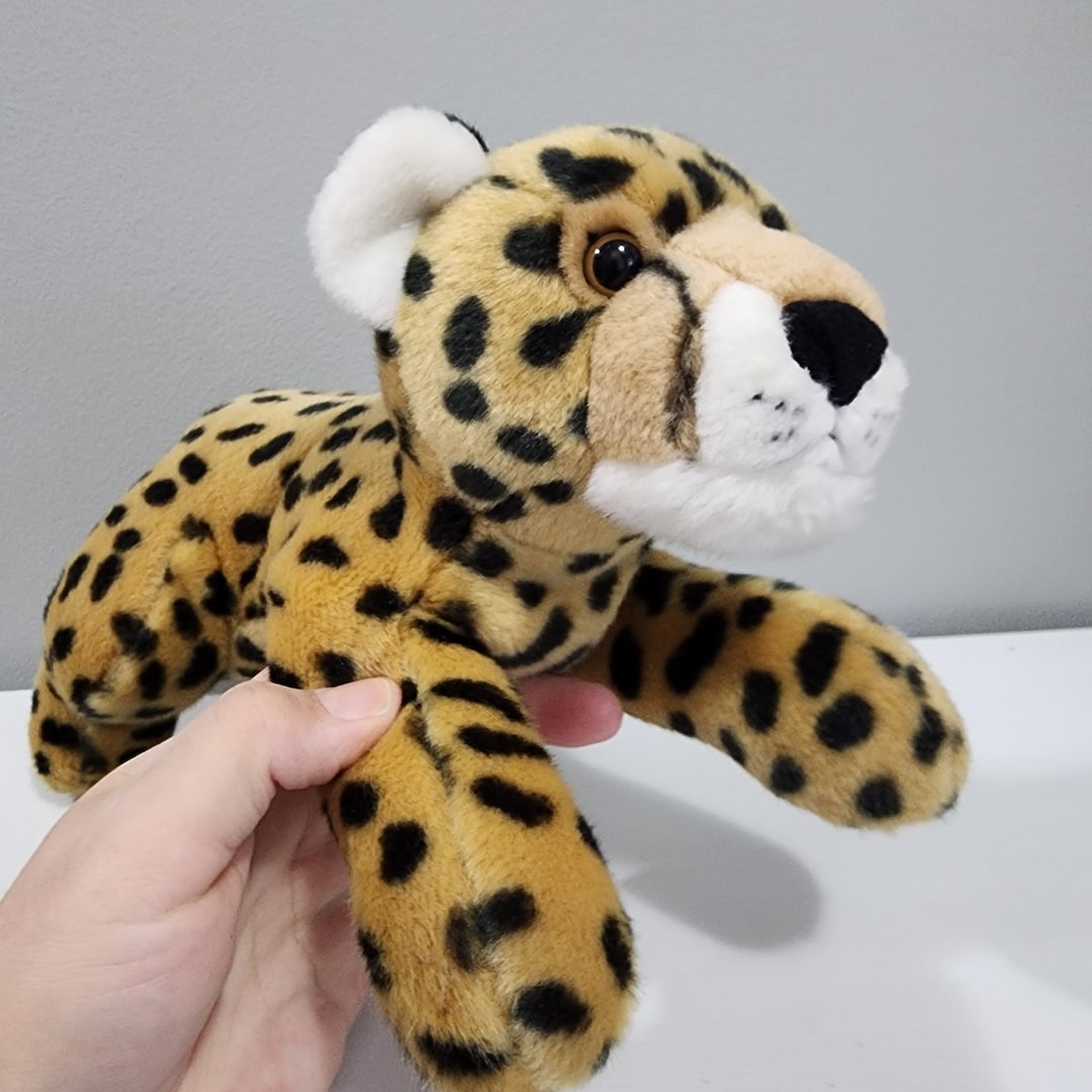 Laying Baby Leopard/cheetah Plush Stuffed Animal Super Soft Toy Wild ...