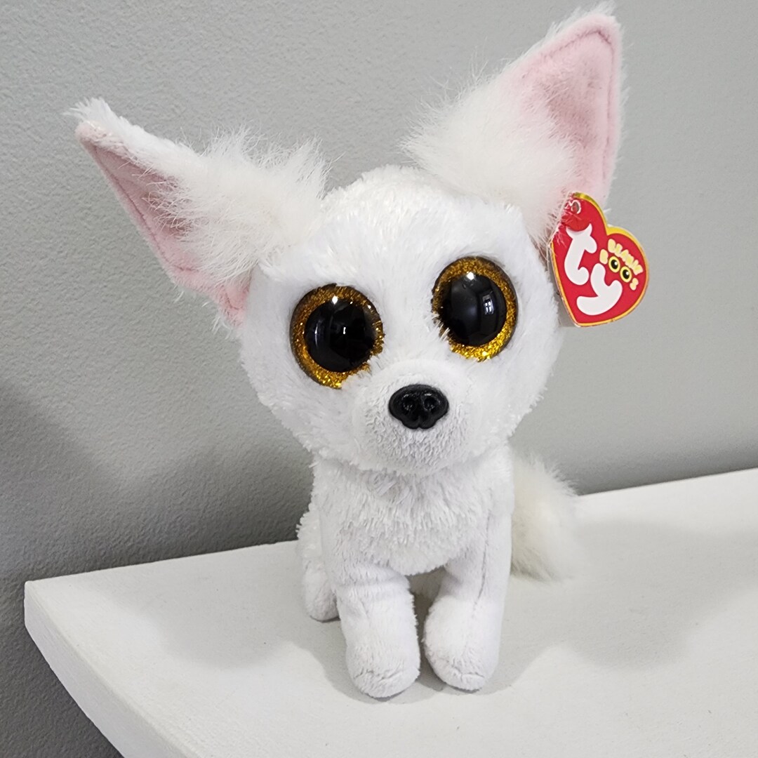 Ty Beanie Boo White Fennec Fox Phoenix 6 Inch Big Eyes Stuffed Animal ...