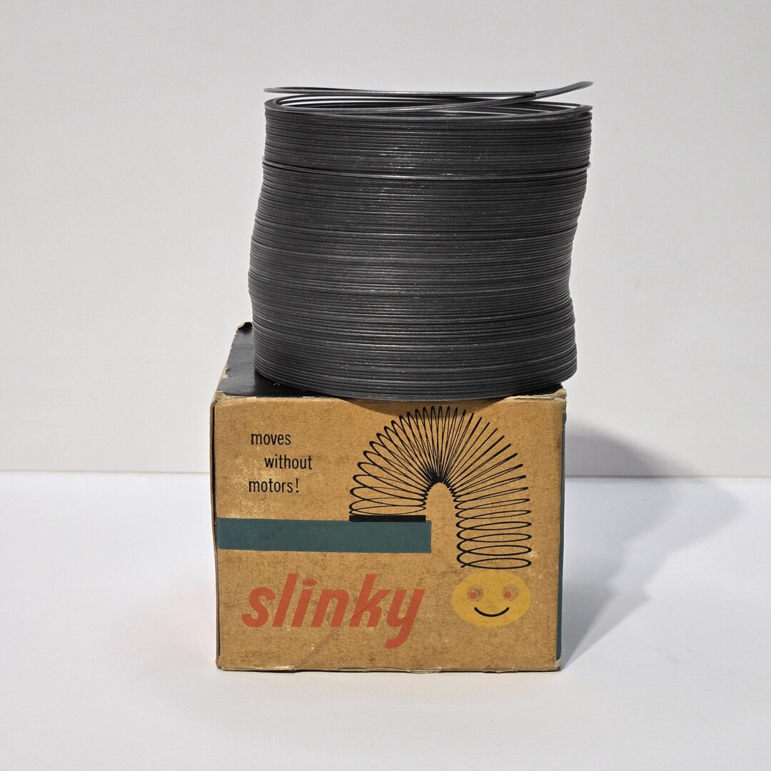 Vtg ‘60s Original Slinky James Industries Walking Metal Toy W/ Original ...