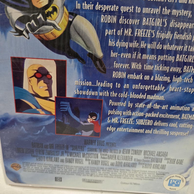 Batman & Mr. Freeze Sub Zero VHS Tape Warner Bros Animated Movie - Etsy