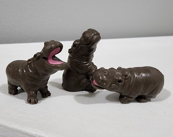Super Cute Lot of Hippo Hippopotamus Babies Mini Plastic Figures - Etsy