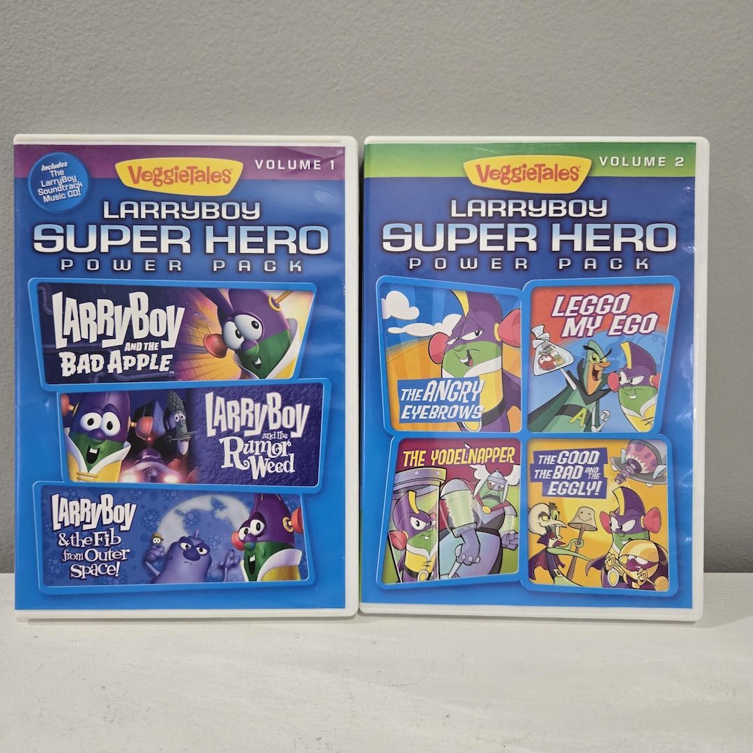 Veggietales Larryboy Super Hero Power Pack DVD Set - Volumes 1 & 2 - Etsy