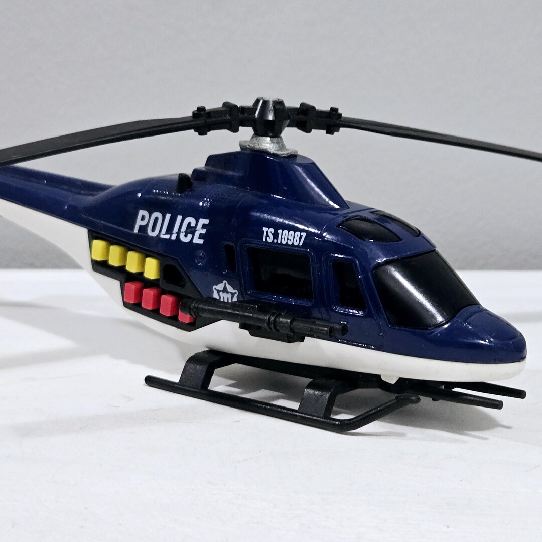 Vintage Majorette Sonic Flasher Helipcopter Blue and White Police 7 ...