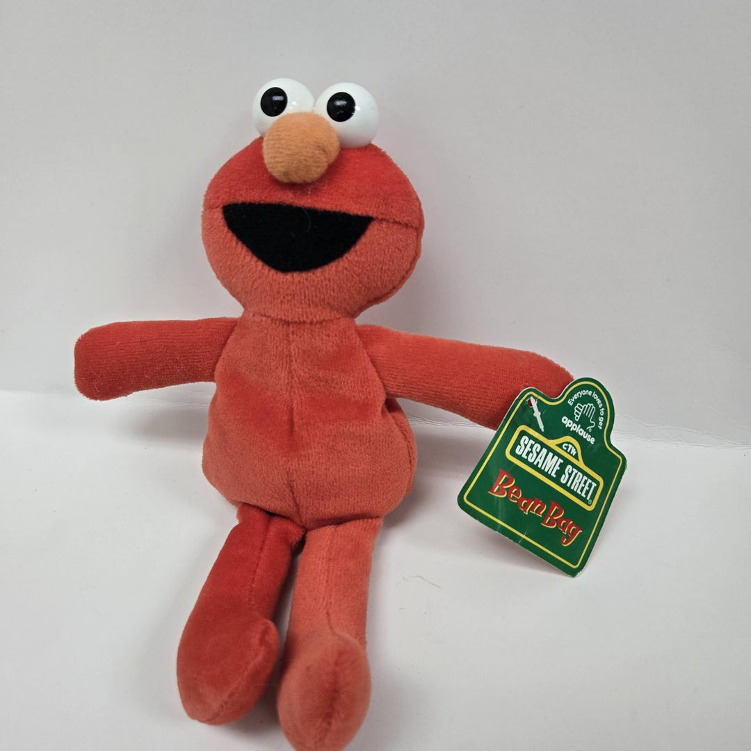 Vintage Applause 6" Sesame Street ELMO Bean Bag Buddy Funny Red Monster ...