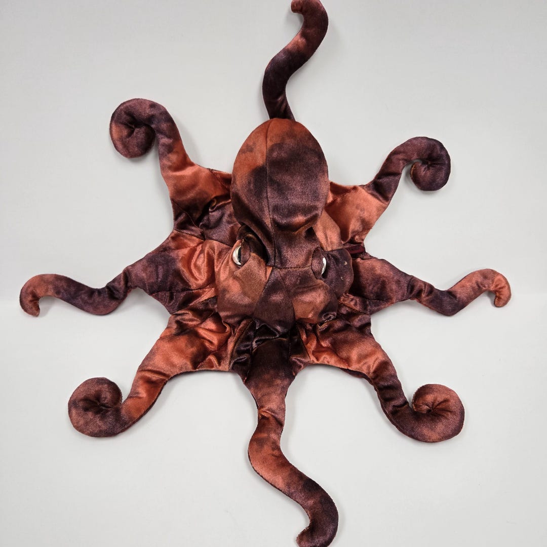 Folkmanis Octopus Plush Hand Puppet Red Squid Ocean Sea Creature 5 ...