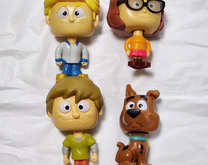 Scooby Doo Mcdonalds Bobble Head Mini Character Toys Set of 4 Fred ...