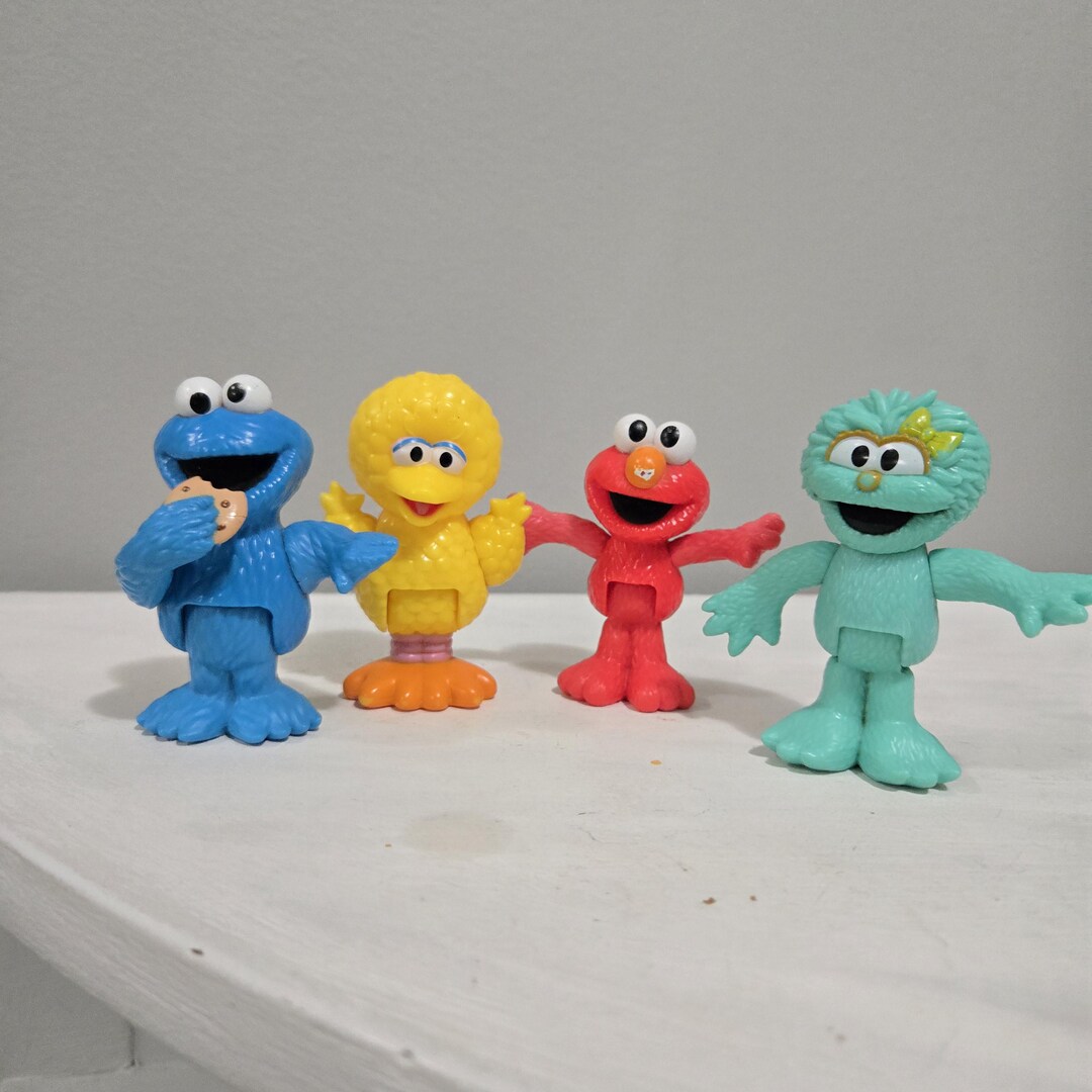 Sesame Street Neighborhood 3" Figures Set of 4 Bendable Legs Cookie ...