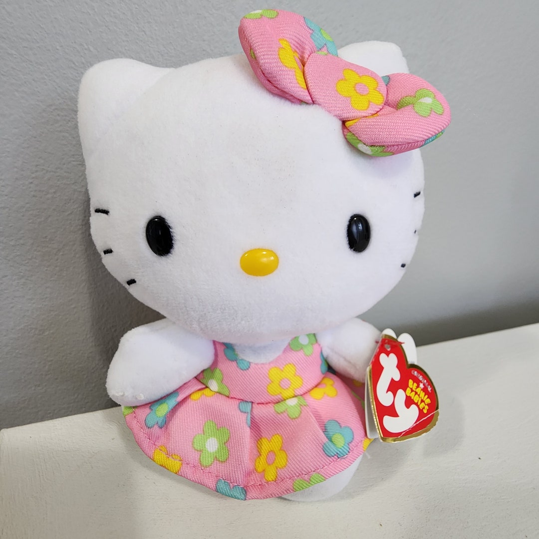 Ty Beanie Baby - Hello Kitty in Flower Floral Dress (6in) Plush Toy - Etsy