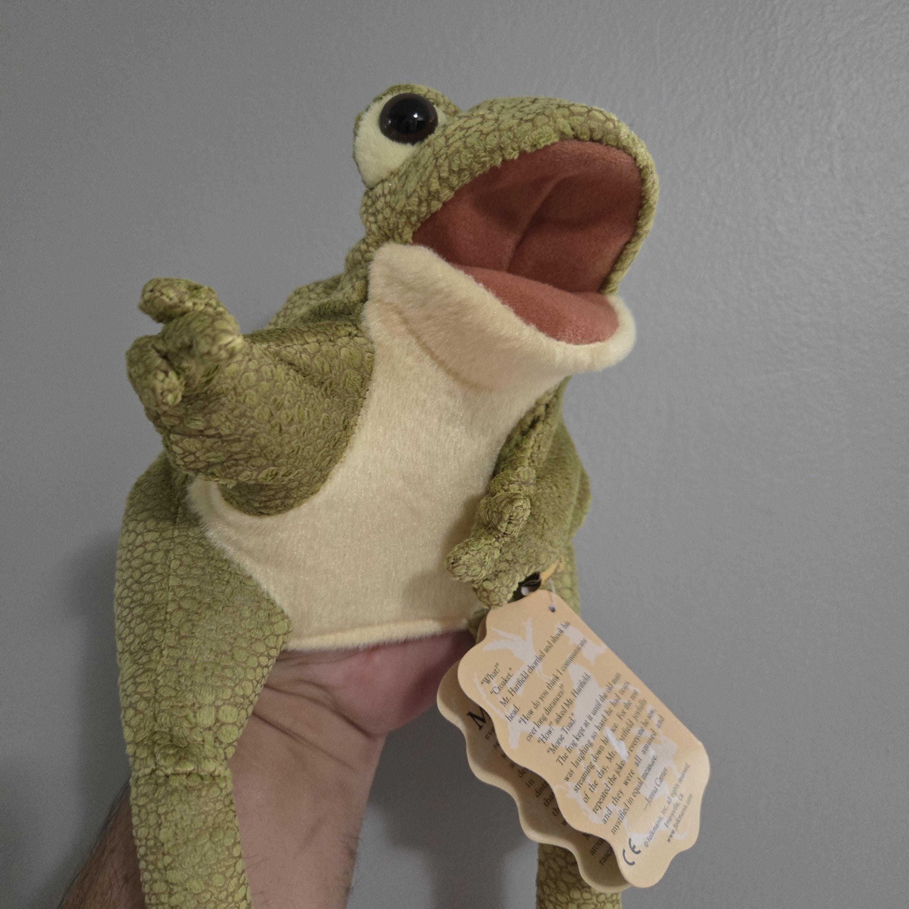 Folkmanis Funny Frog Plush Hand Puppet Green Stuffed Animal Toy - Etsy