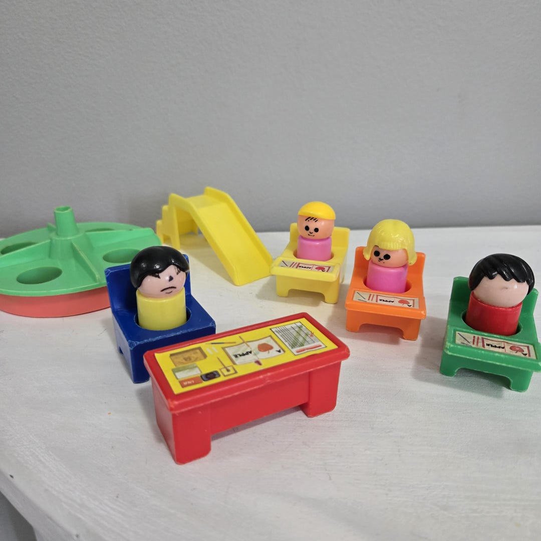 Vintage BLUE BOX Little People Kindergarten School Playset Parts Lot - Etsy