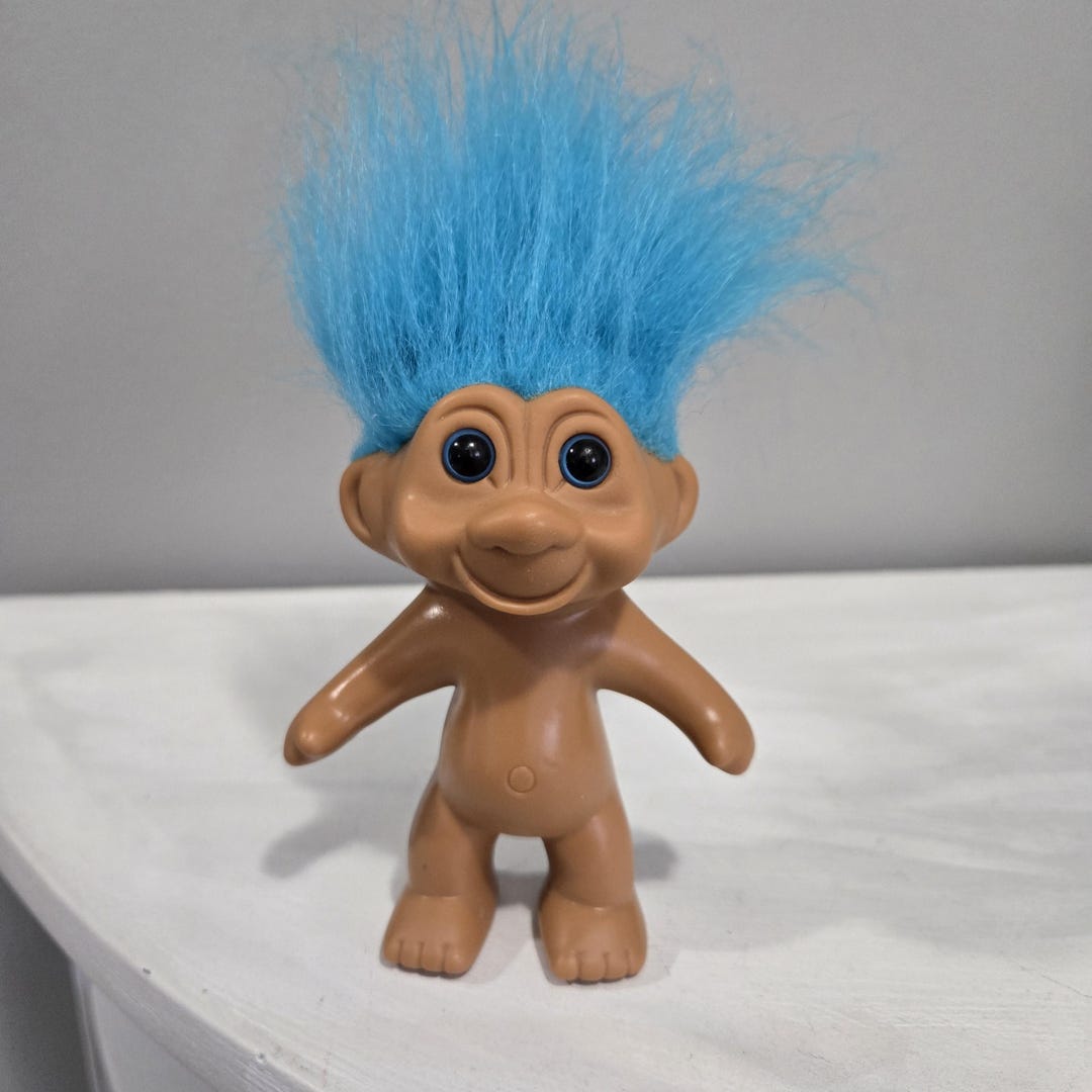 Vintage TNT Troll Doll Blue Hair Blue Eyes 1991 - Etsy