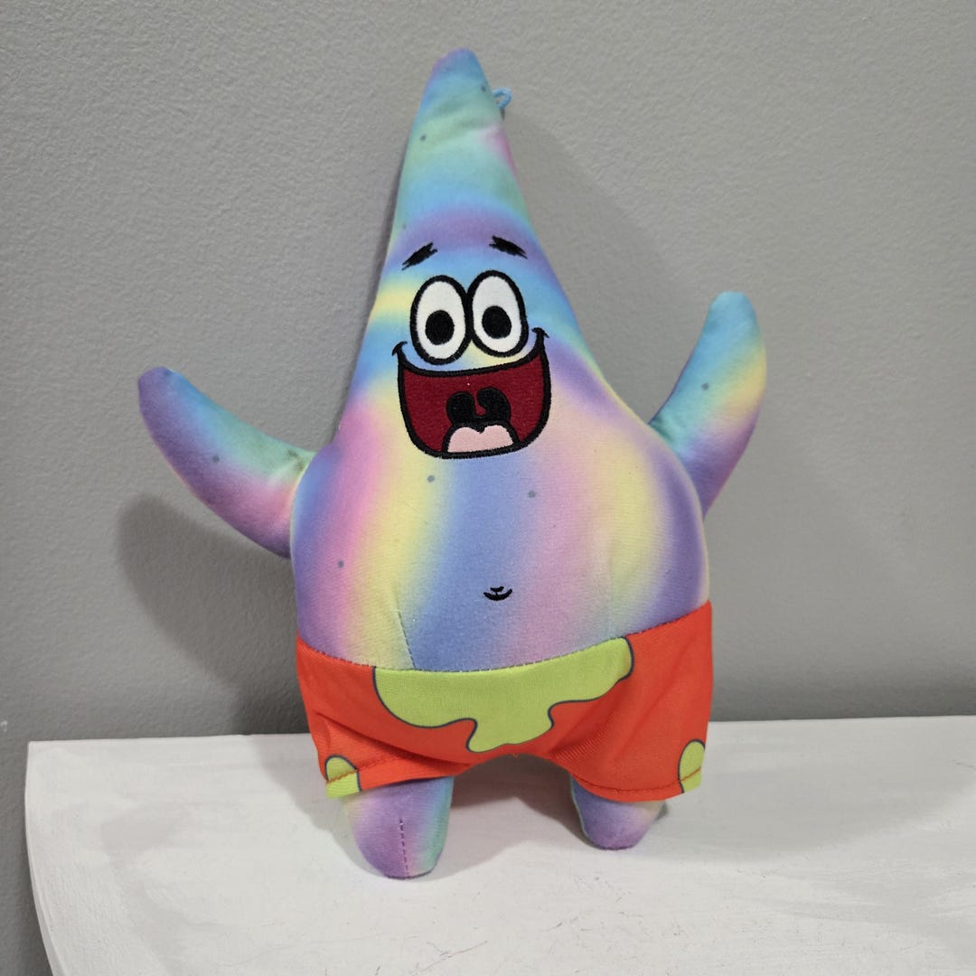 PATRICK Star Spongebob Squarepants Plush 11” Tye Dye Character Plushie ...