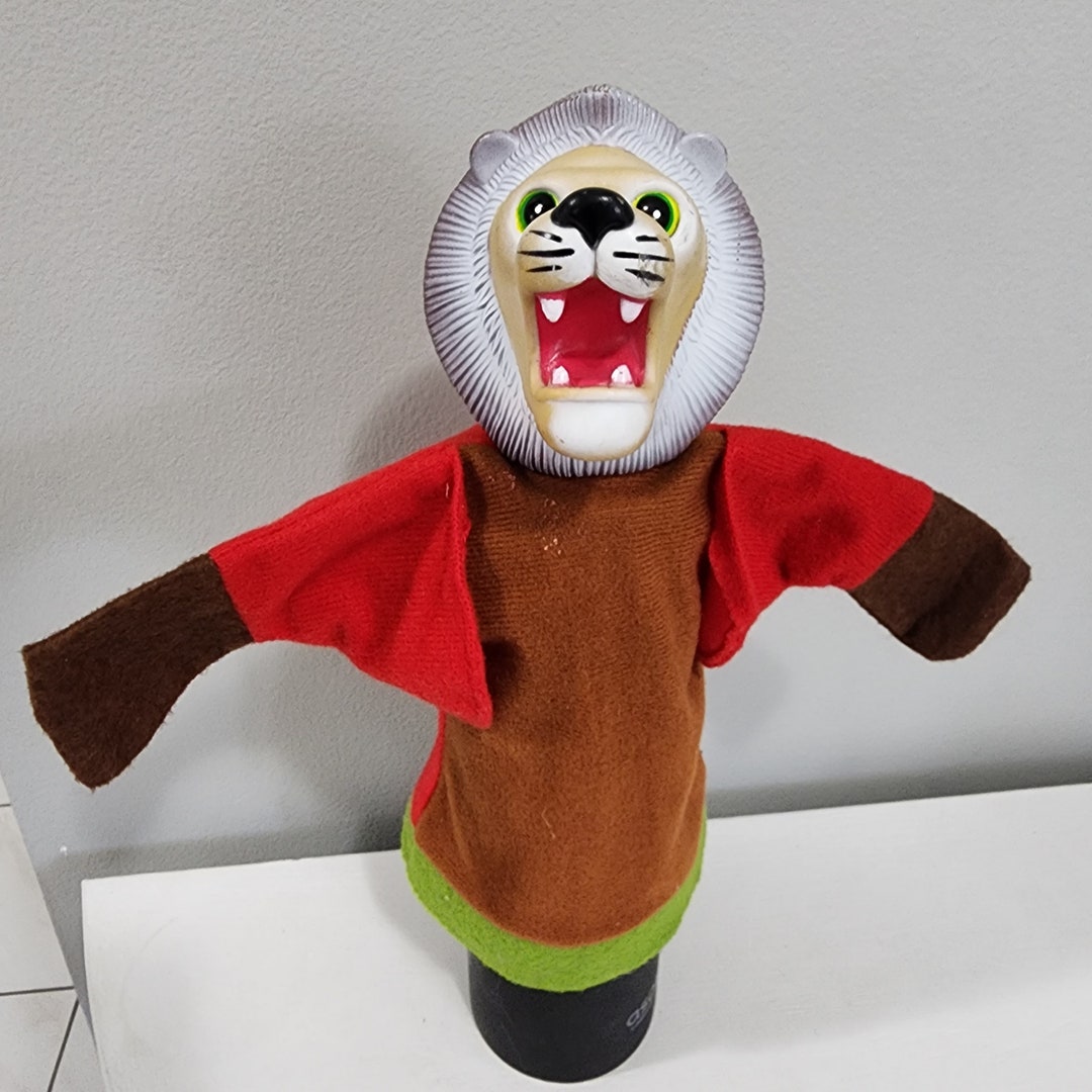 Vintage Lion Hand Puppet, Cloth Body Plastic Head Retro Style - Etsy