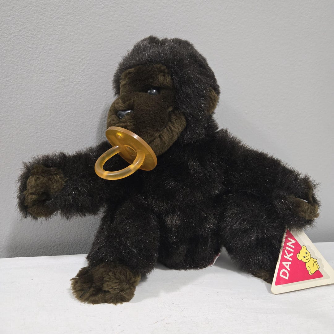 Dakin 1983 Goo Goo Gorilla Plush Vintage Tags Baby Monkey Pacifier *no ...