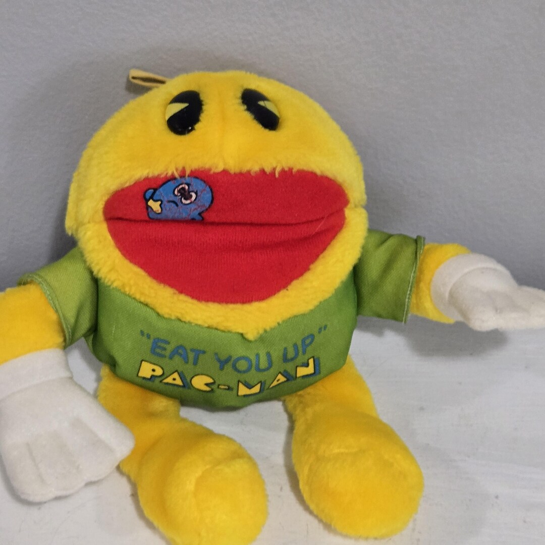 Knickerbocker Pac Man "eat You Up" Green Tee Bean Bag 8" Plush Vintage ...