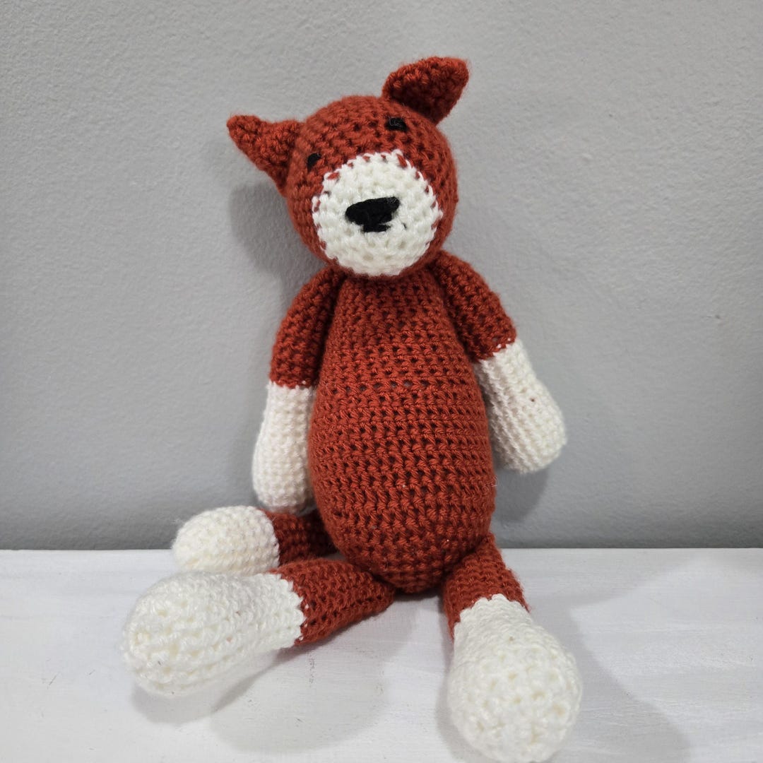 Hand Made Crochet Red Fox 10 Inches Rag Doll Floppy Plush - Etsy