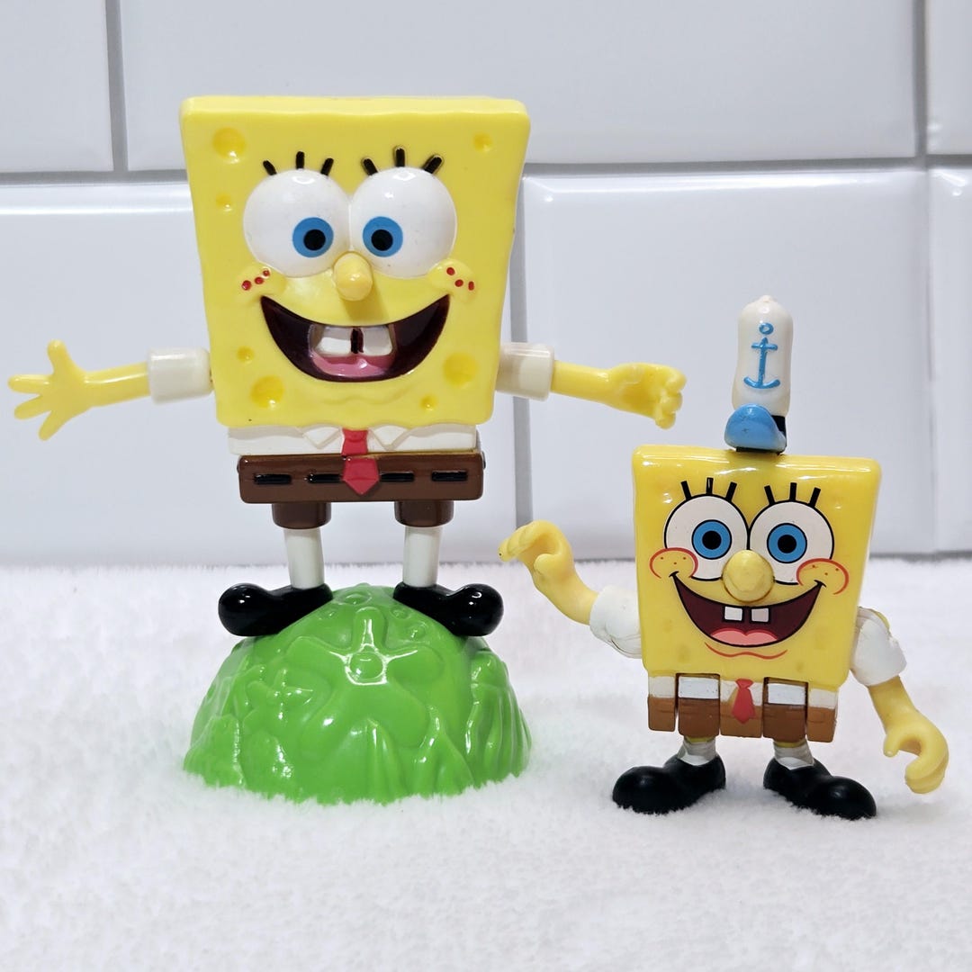 Spongebob Squarepants Toys 1 Push Puppet Collapsing Figure and 1 Small ...
