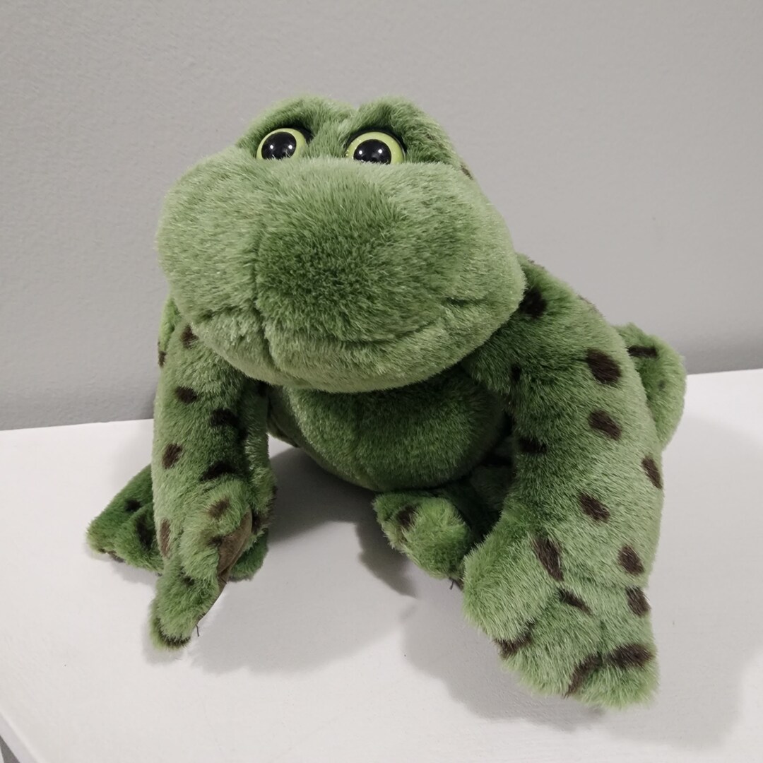 Gund Jeremiah Bull Frog Toad Plush 10 Toy Green Spots Croaks Sound 6106 ...