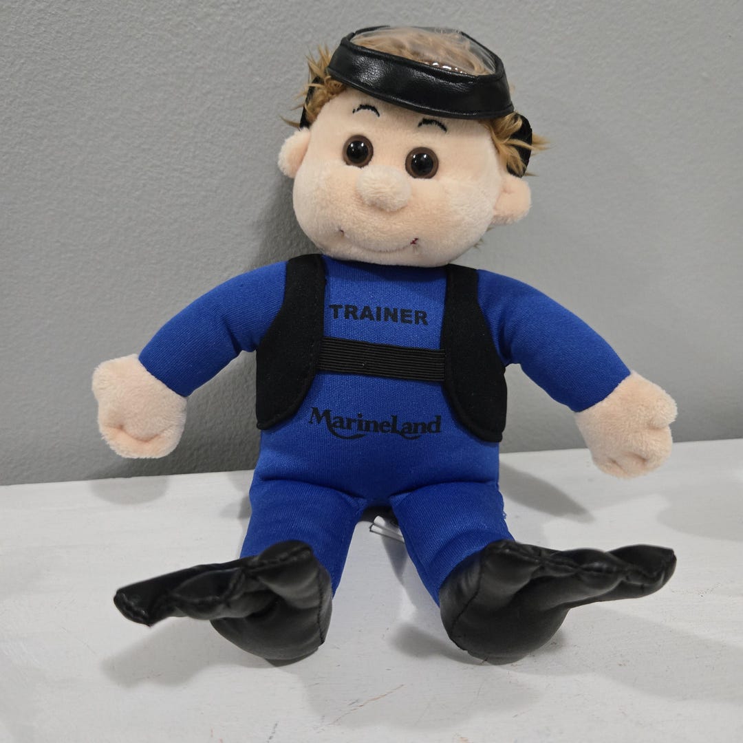 Rare Marineland Canada Trainer Plush Doll Scuba Diver Mask Flippers ...