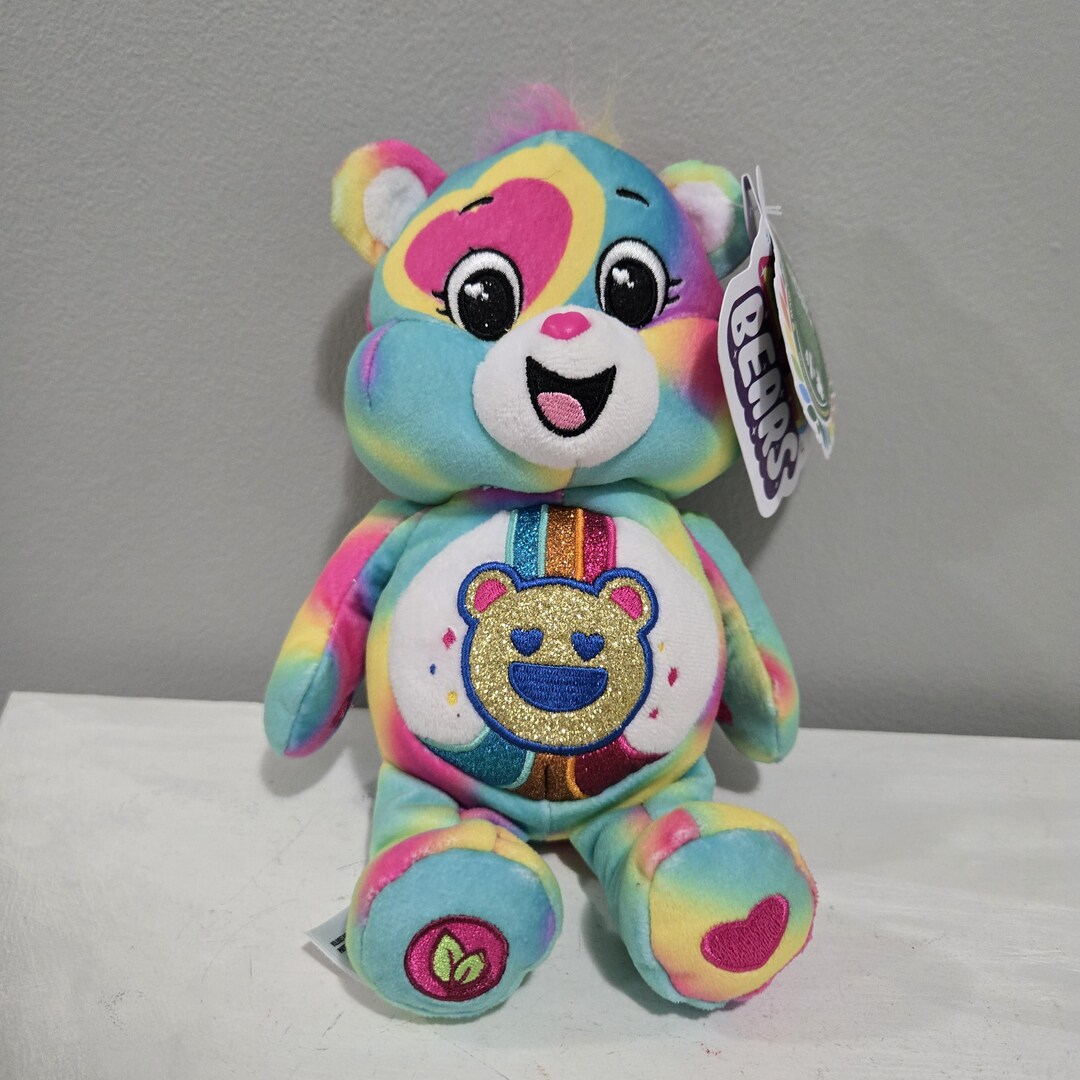 Care Bears Glitter Good Vibes Bear 9-inch Recycled Material Plush - Etsy