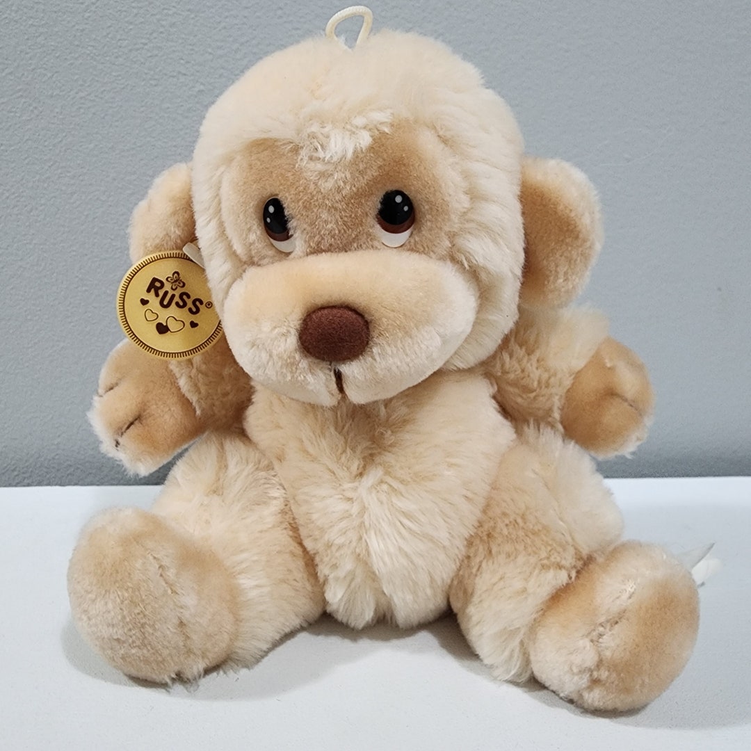 Vintage Russ Berrie Tan Monkey Plush, 7" Stuffed Animal - Etsy
