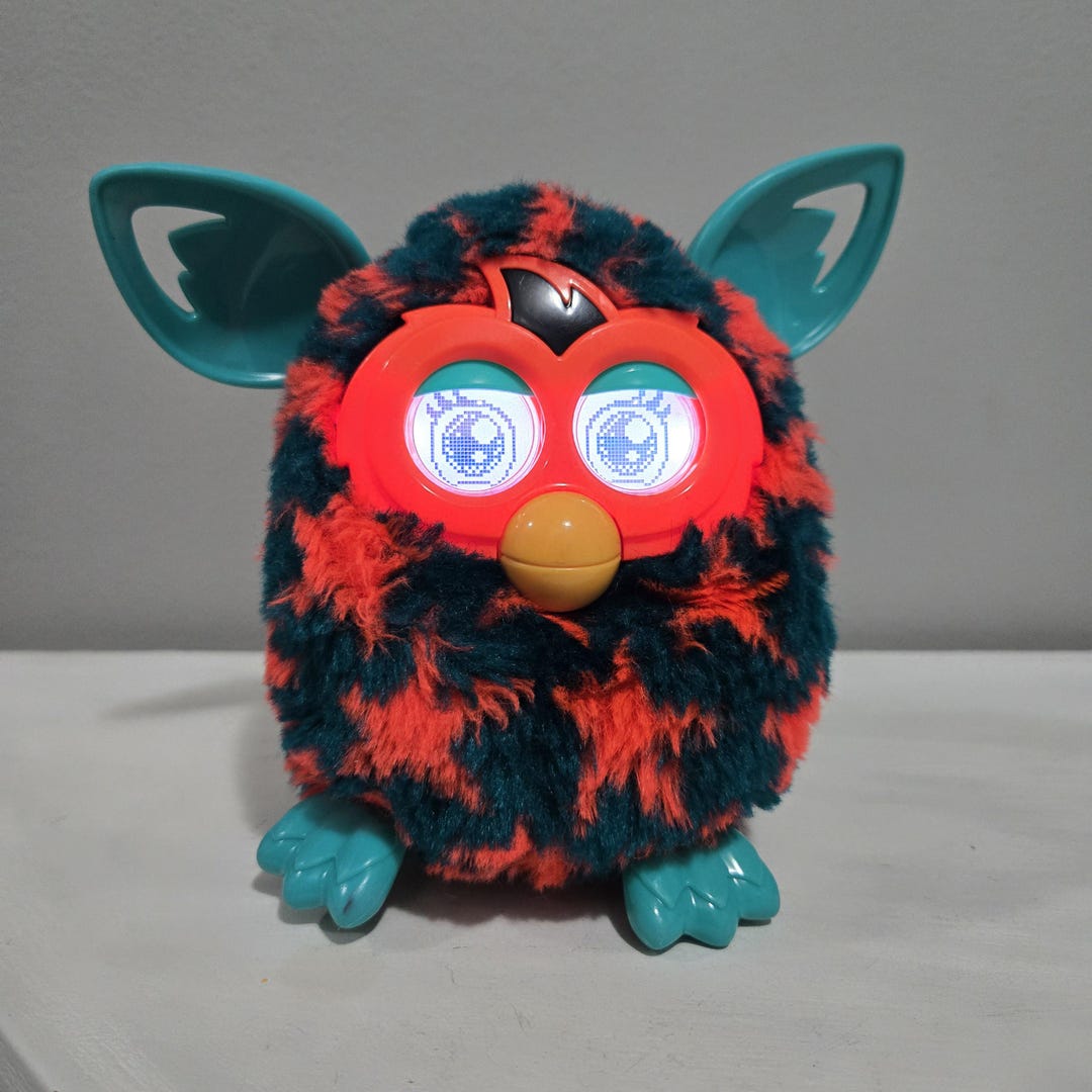 Vintage Furby Hasbro Dark Green With Red Stars Interactive Collectible ...