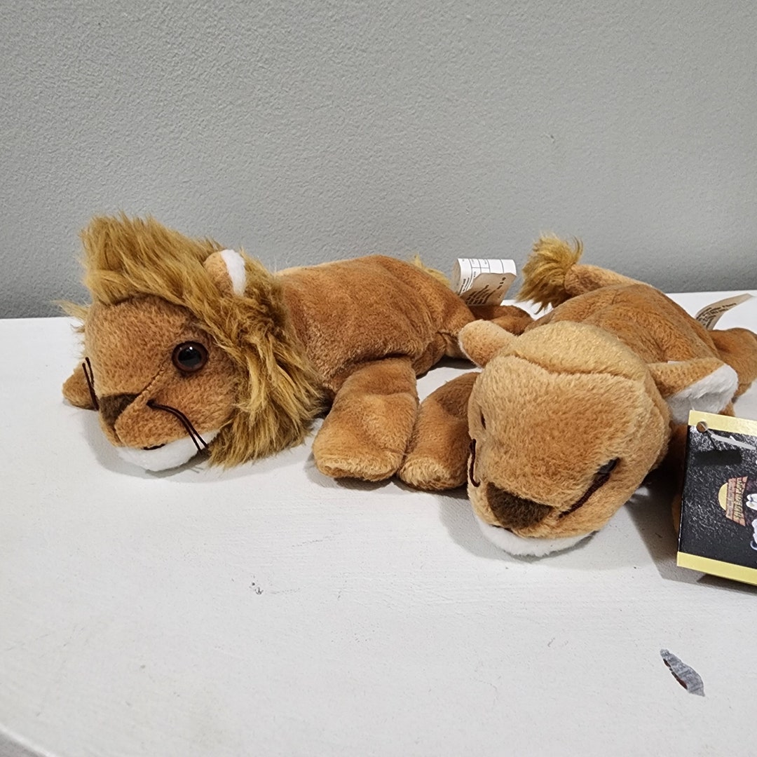 Noahs Art Lion Pair Kittim and Sheba Beanie Lions With Tags - Etsy