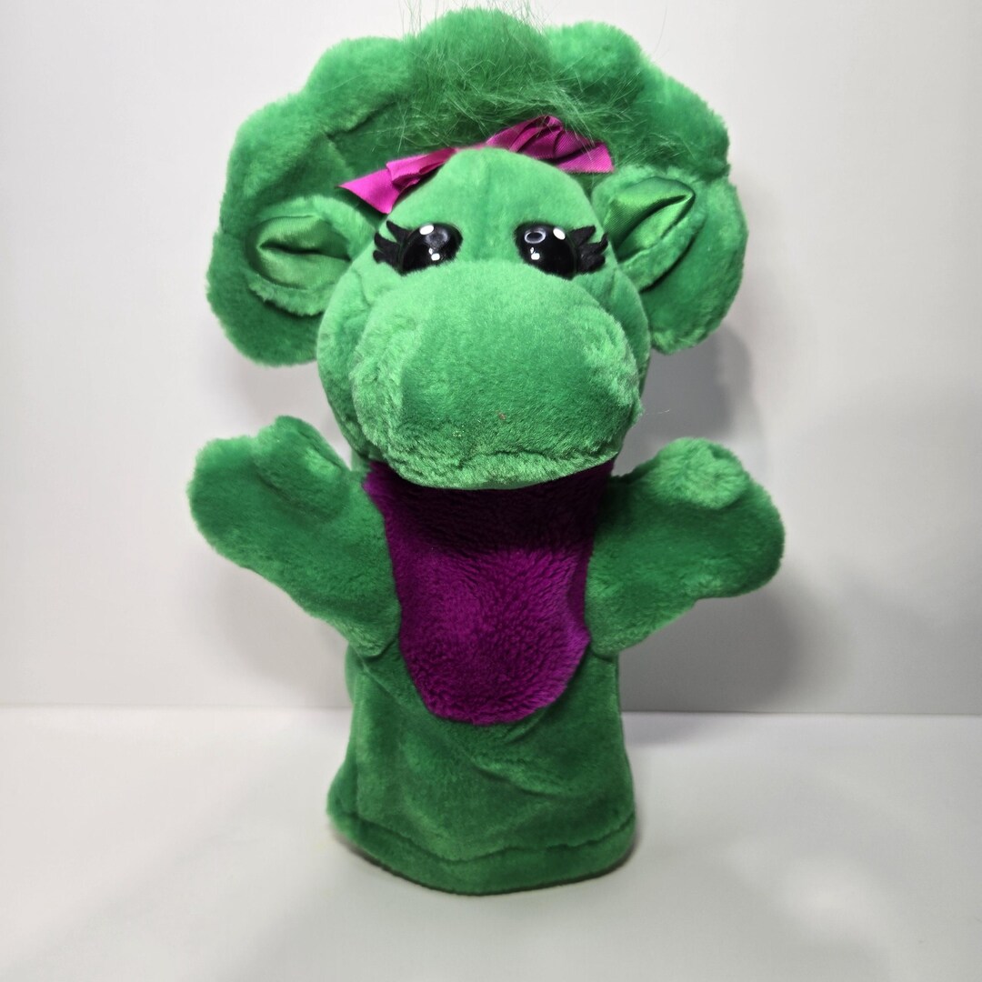 Vintage 90s Barney the Purple Dinosaur Baby Bop Plush Hand Puppet ...