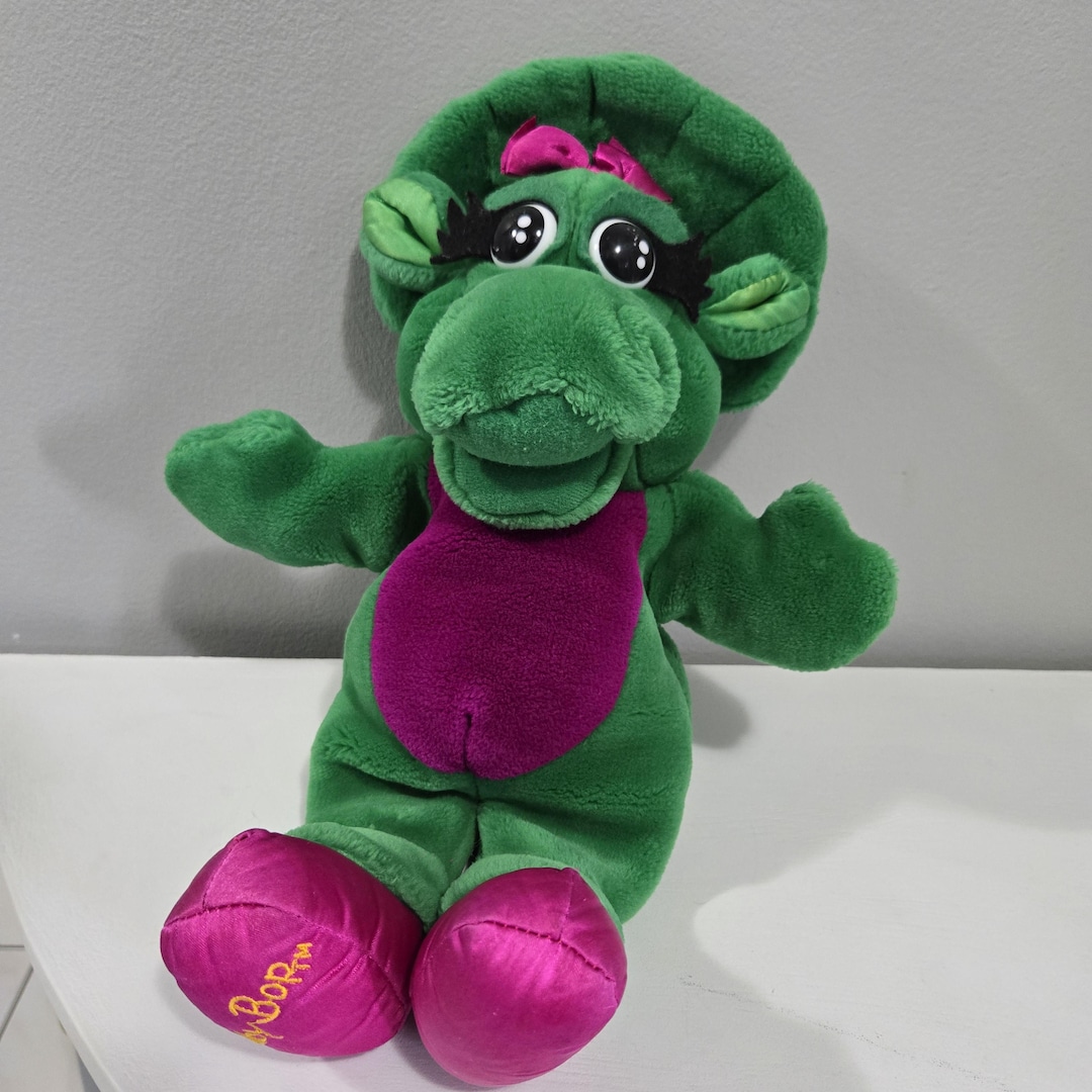 Barney the Dinosaur Baby Bop Green Dino 14 Inch Soft Plush Vintage 1993 ...