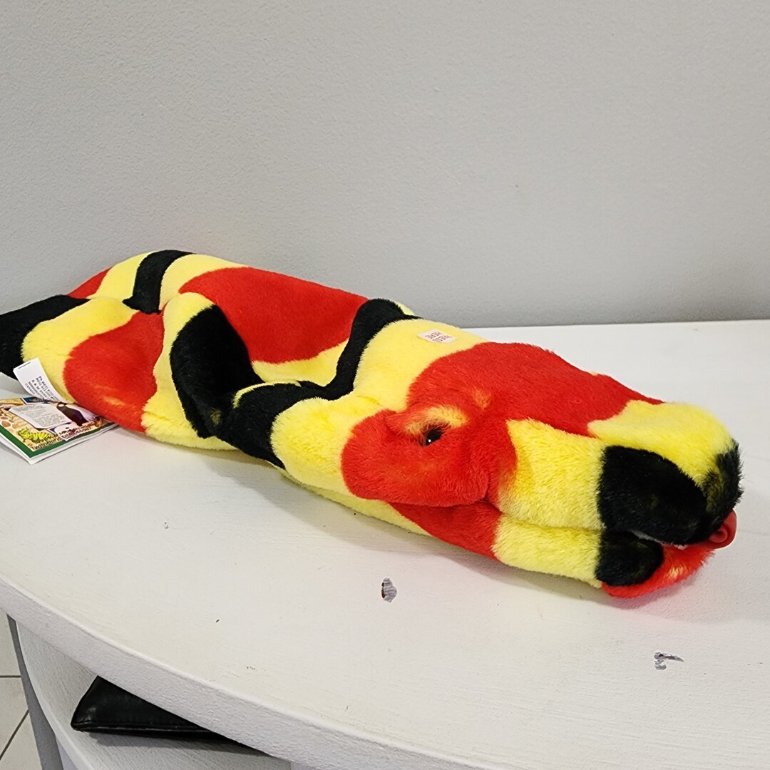 K&M International Vintage Red and Yellow Snake Hand Puppet With ...