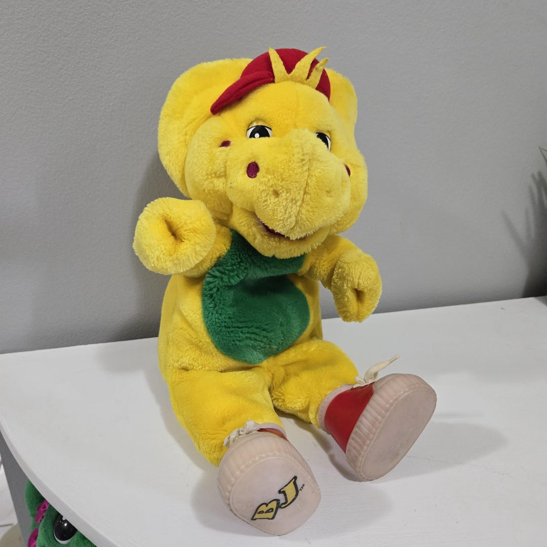 Barney the Dinosaur BJ Yellow Triceratops Hand Puppet Plush 1990s ...