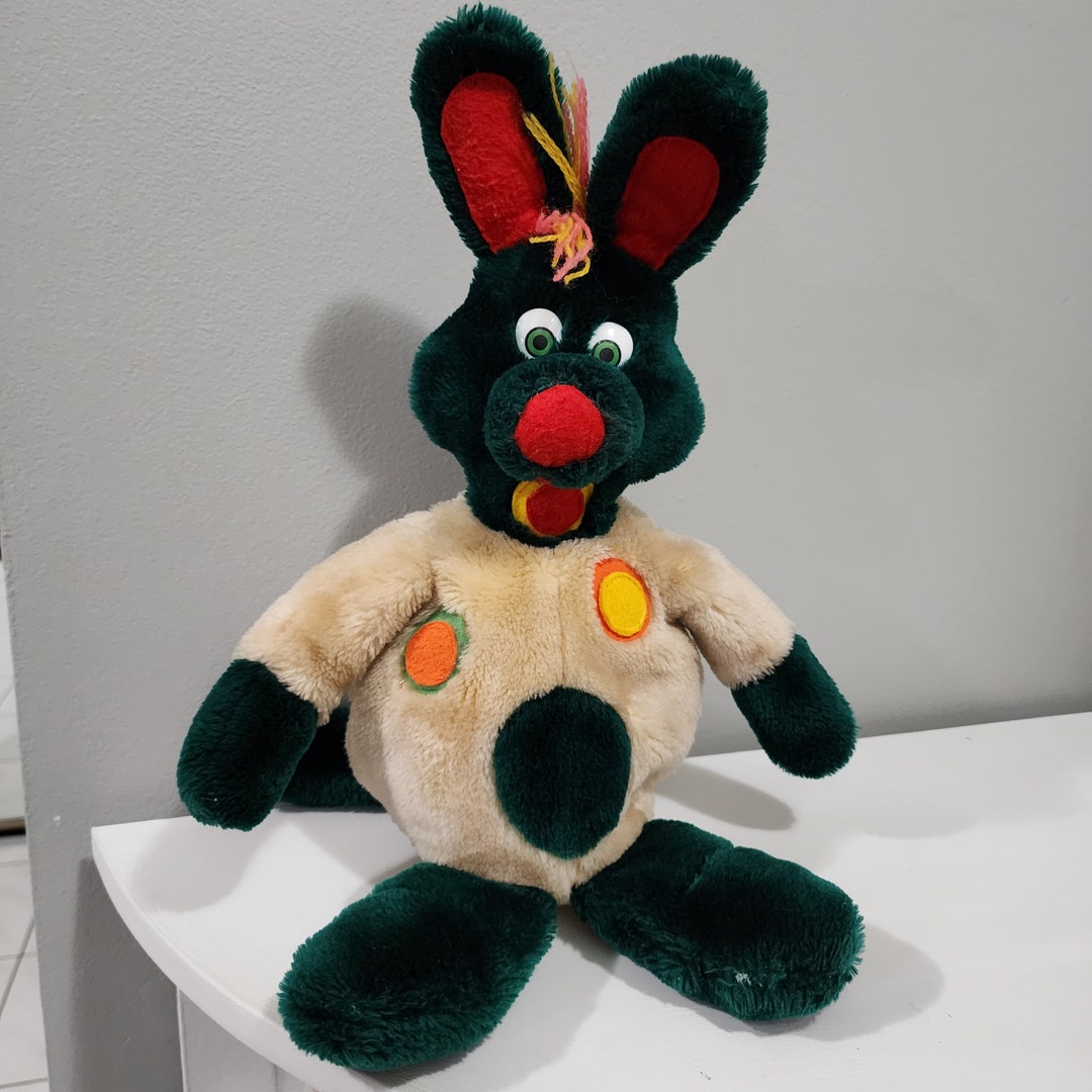 Vintage 1990 TVO 18" Polka Dot Door Polkaroo Hand Puppet Plush Hard to ...