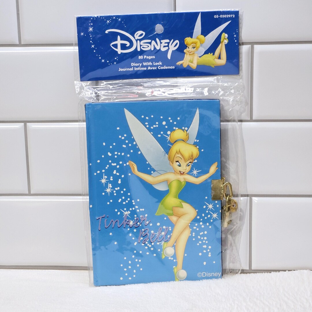 Vintage Disney's Peter Pan Tinker Bell 80 Pages Diary With Lock and Key ...