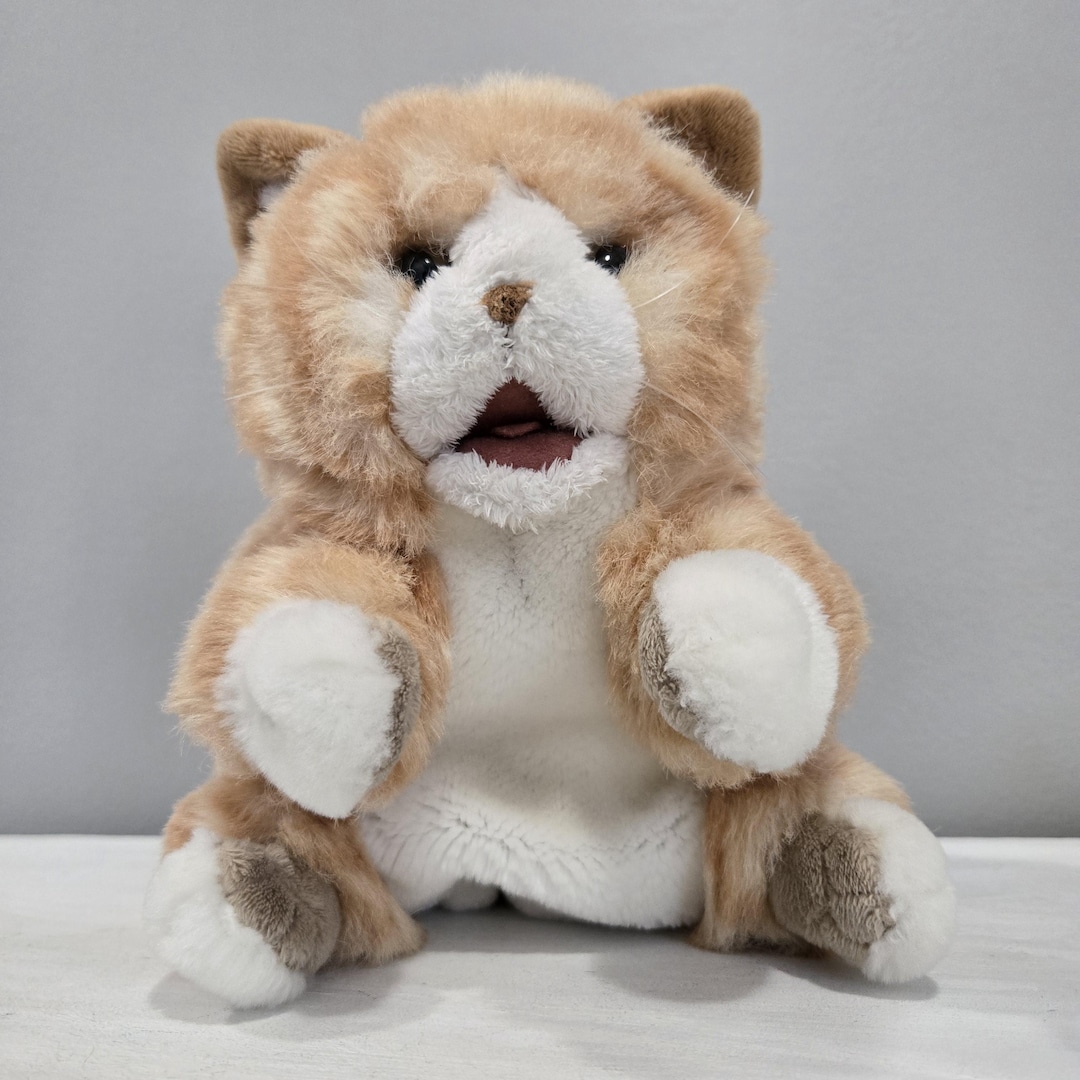 Folkmanis Hand Puppet Orange Tabby Kitten Cat Plush Pretend Stuffed ...