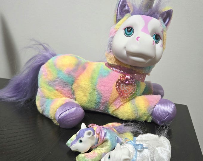 Pony Unicorn Surprise Moonlight Plush Horse Mom With 2 Ponies - Etsy