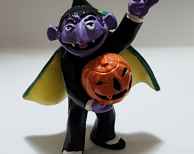 Sesame Street the Count With Pumpkin Halloween PVC Dracula Muppet - Etsy