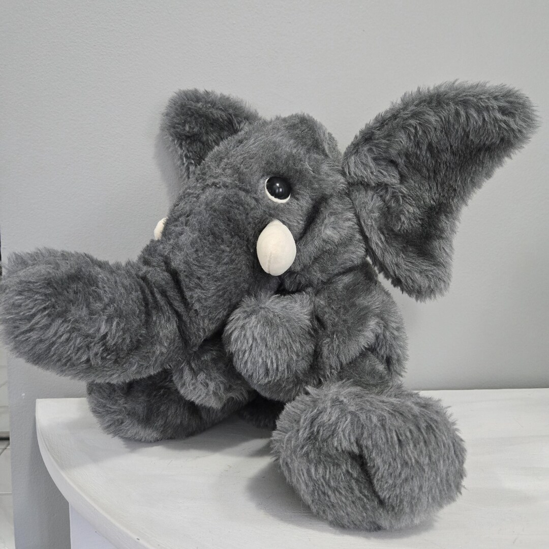Grey Elephant Senitt Dolls Hand Puppets Canadian Plush Realistic RARE ...