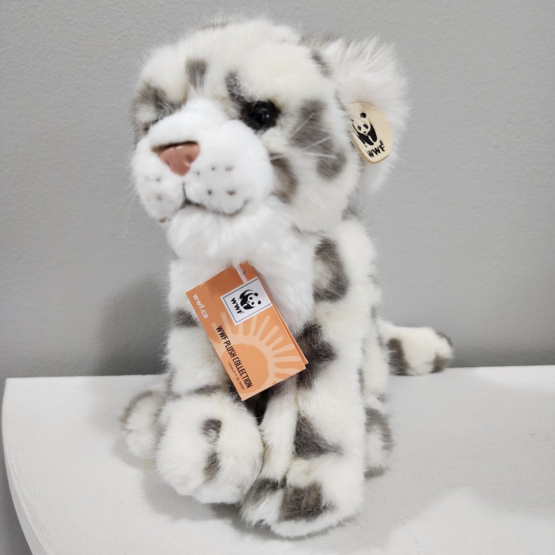 Vintage WWF Snow Leopard Cub Plush Baby Wild Cat Stuffed Toy Animal 8 ...