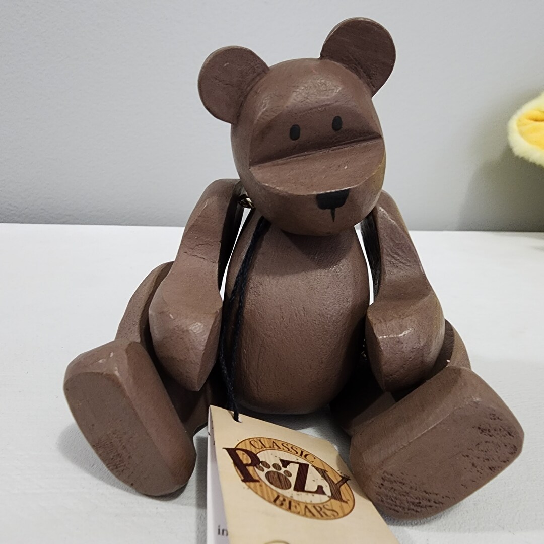 Giftcraft Classic Pozy Bear Brown Bear Jointed Wooden Bear 4.25 Retired ...