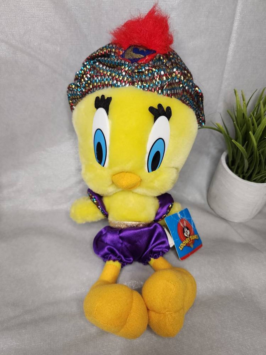 Vintage Tweety Bird Plush Toy Looney Tunes Stuffed Animal Genie Costume ...