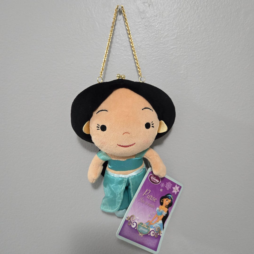 Disneys Aladdin Princess Jasmine 7 Inch Plush Doll Handbag Purse With ...