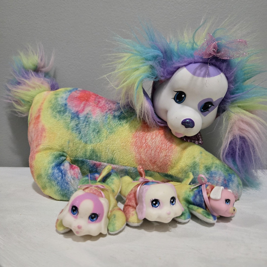 Puppy Surprise Plush Dog With Two Baby Puppies Multi Color Tye Dye by ...