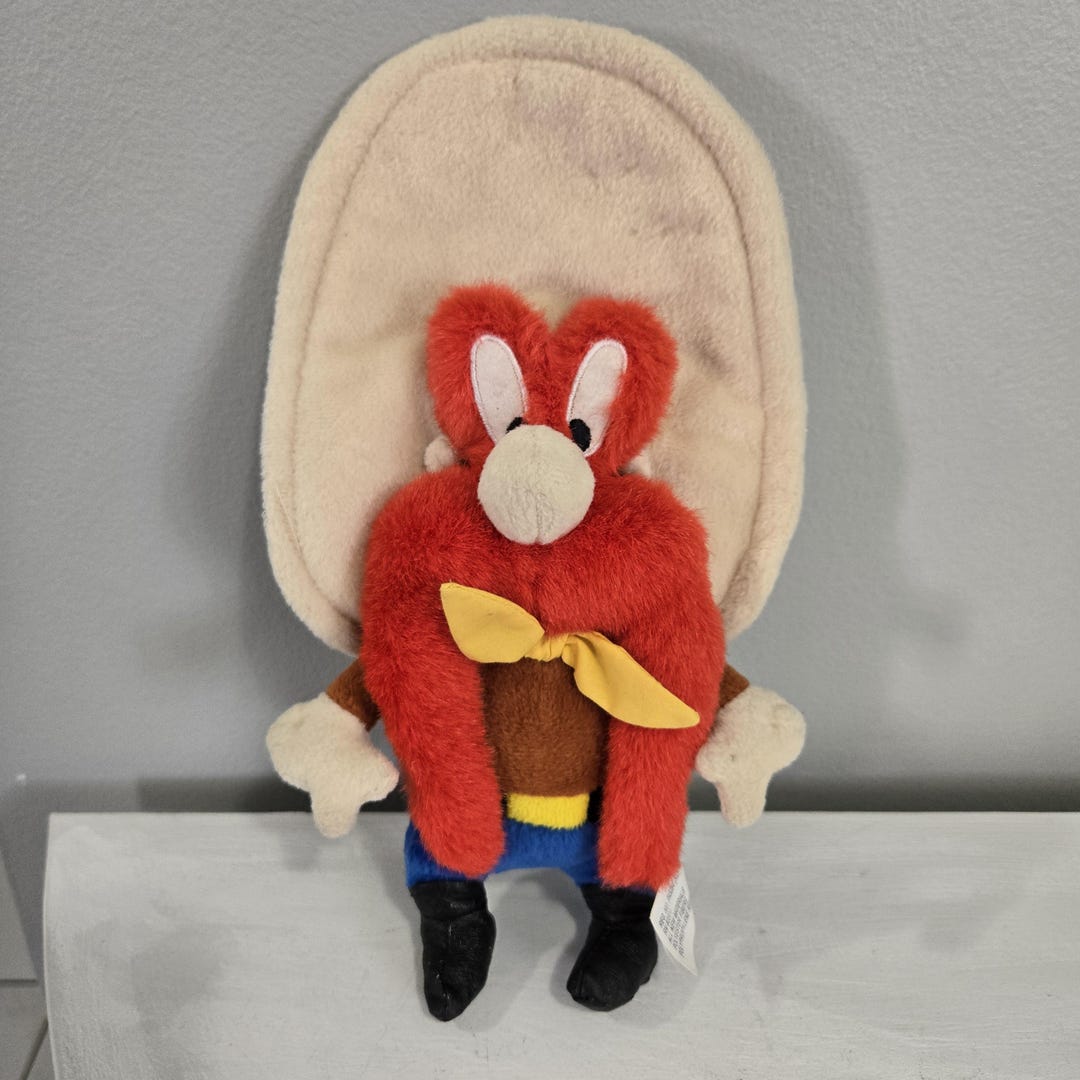 Looney Tunes Yosemite Sam Stuffed Animal Toy 8 Inch Vintage Plush With ...