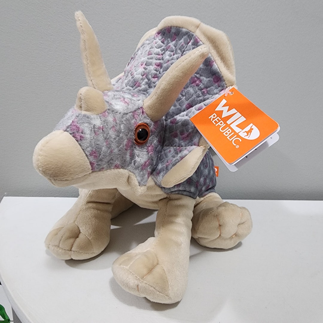 Wild Republic Large Triceratops Dinosaur Plush Stuffed Dino 12 Inch NEW ...