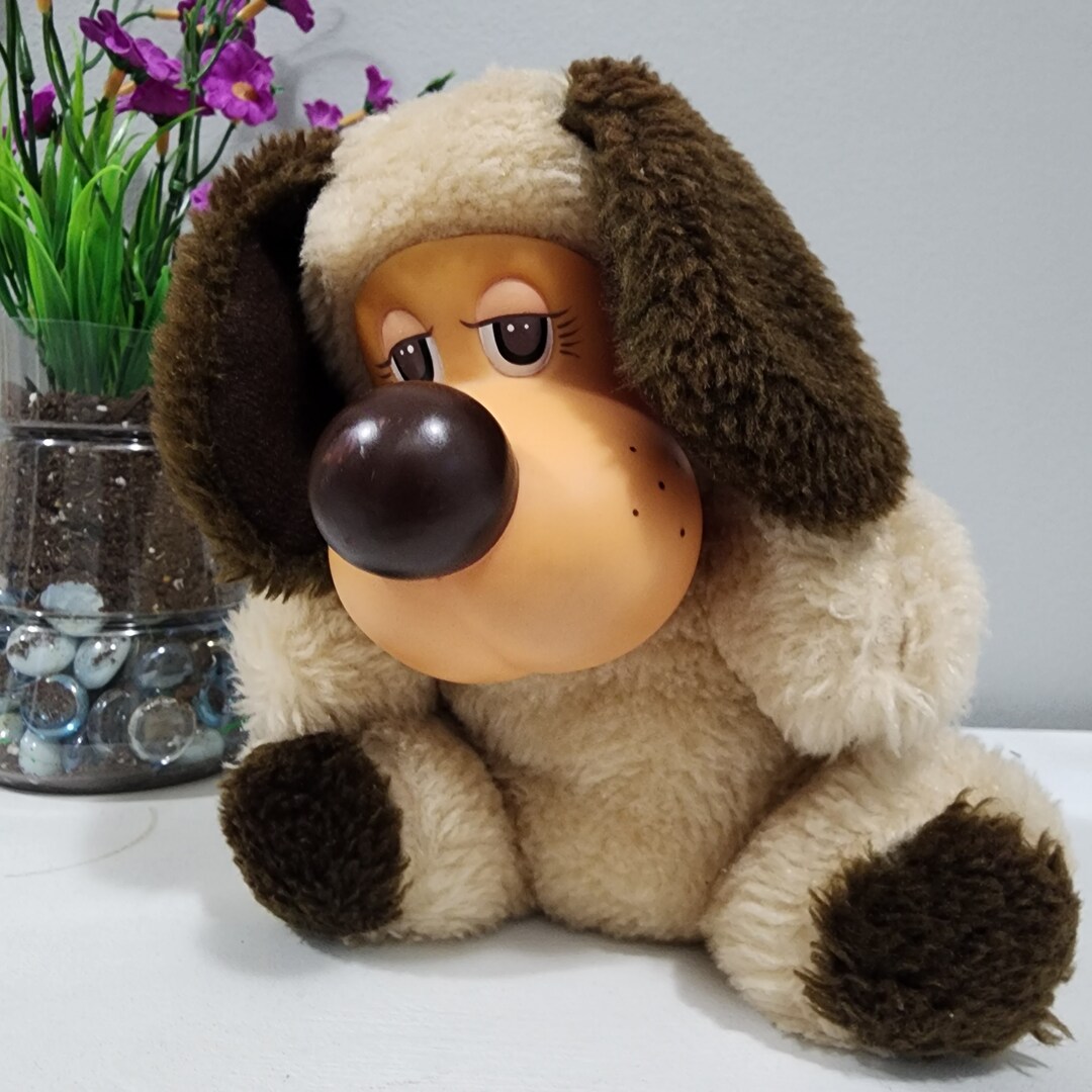 Russ Berrie Waldo Dog Doggy Puppy Vintage Plush Stuffed Animal Rubber ...