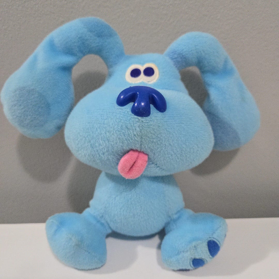 Vintage Blues Clues Puppy Blue Pawprint Previously Owned Plush 6 Inch ...