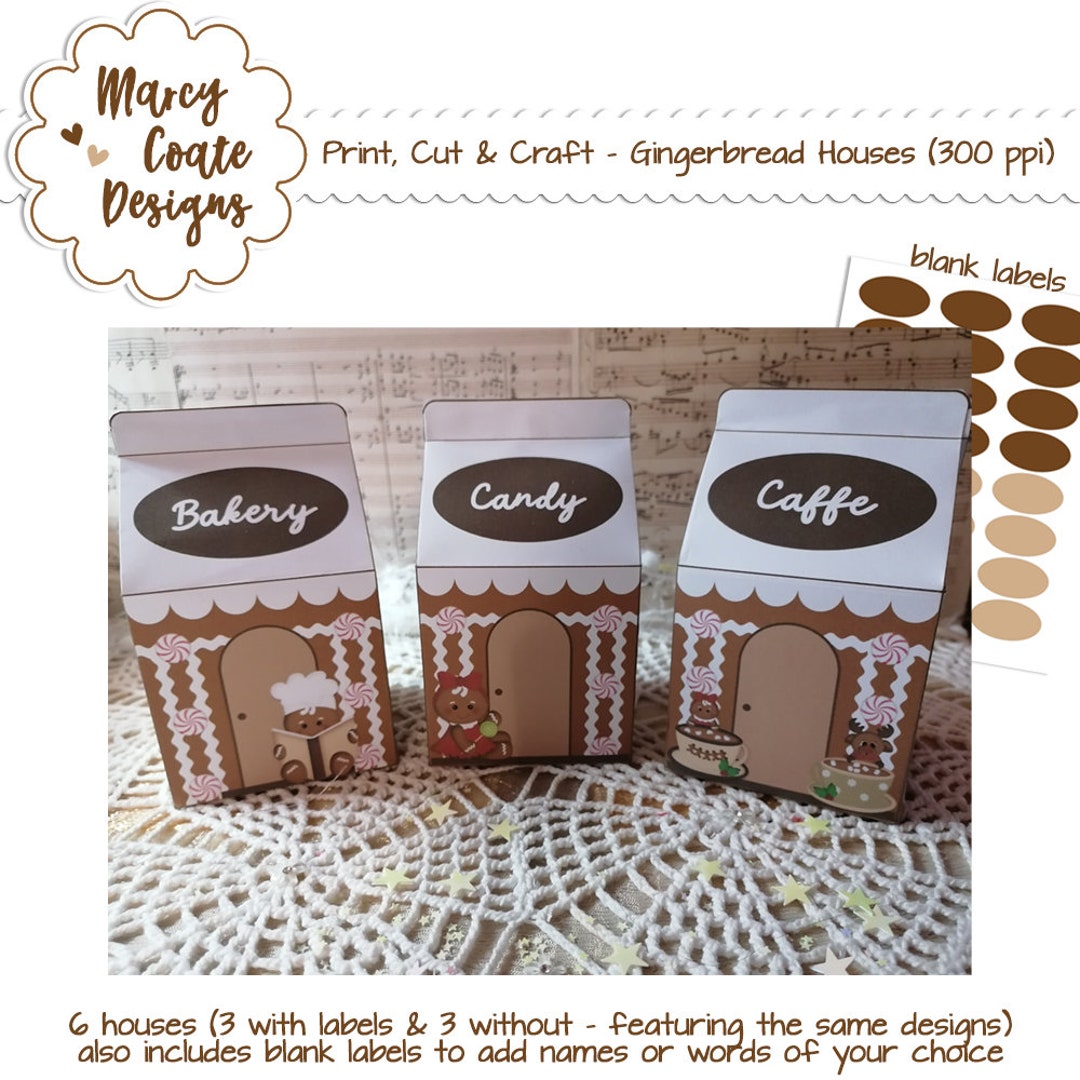 Printable Gingerbread House Milk Cartons Printable Christmas Boxes ...