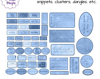 Printable Number Labels With Shabby Floral Motifs, Junk Journal ...