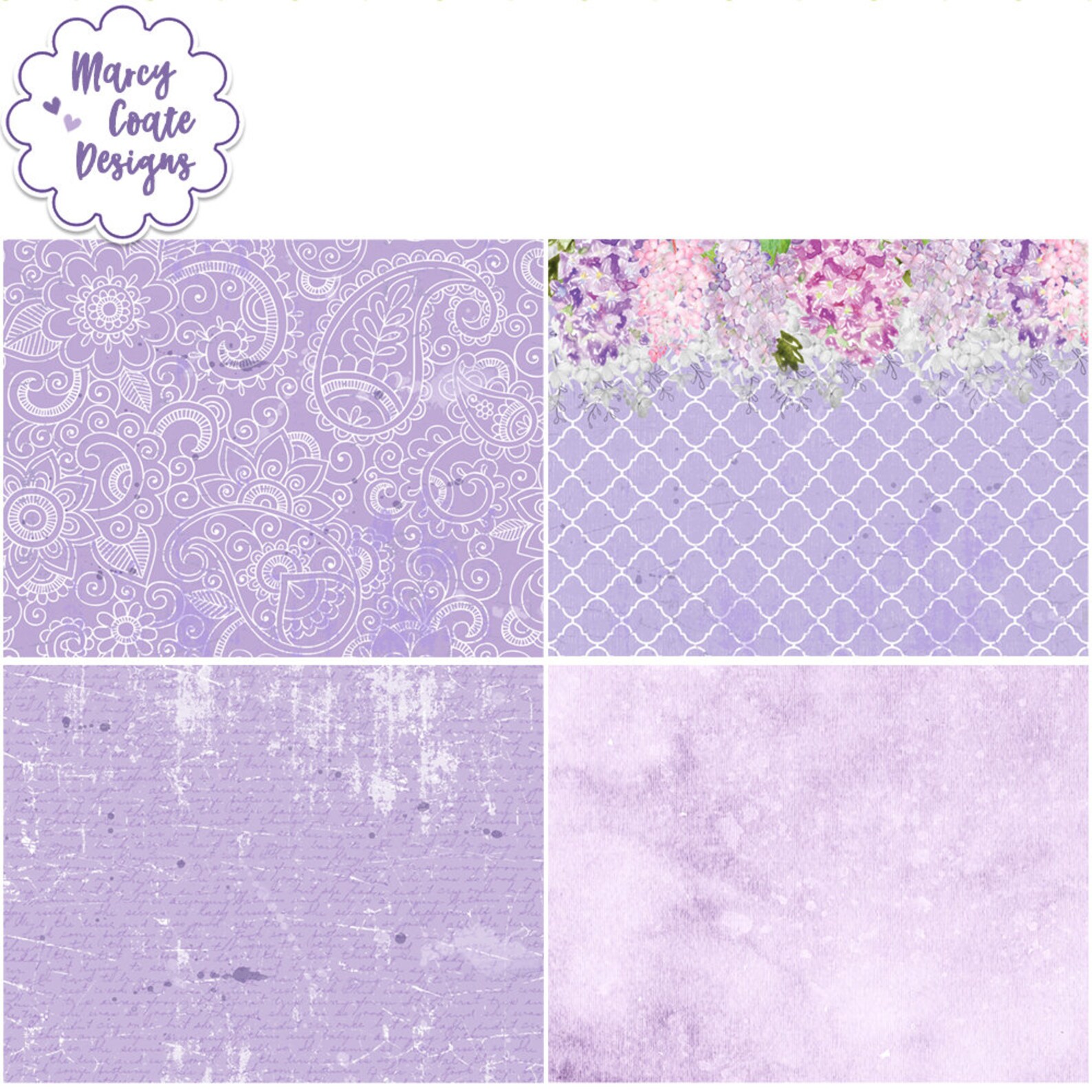 Lilacs Printable Journal Pages in Shades of Lavender, Pink & Brown for ...