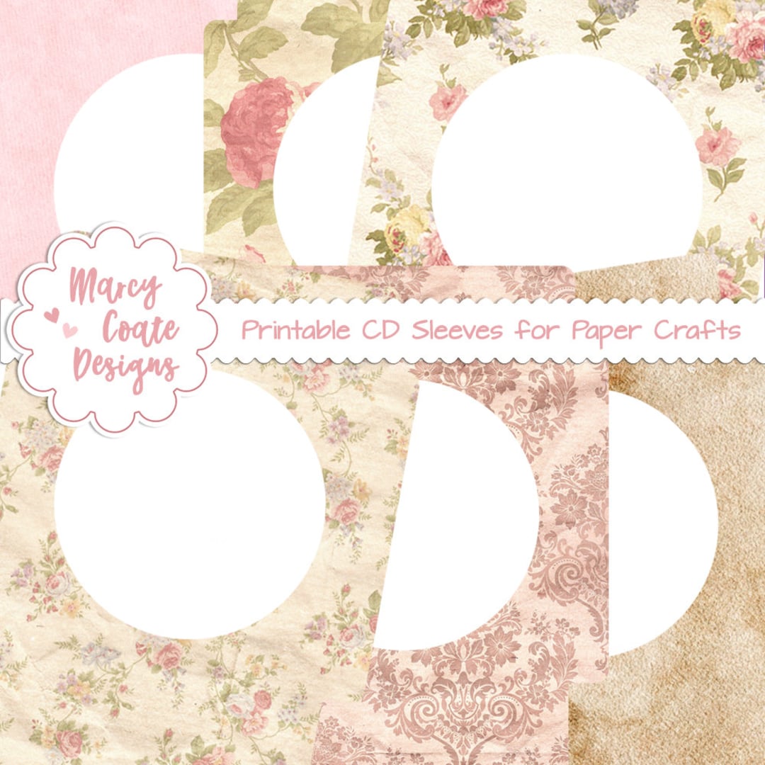 Printable CD Envelopes, CD Sleeves for Junk Journals, Paper Crafts ...